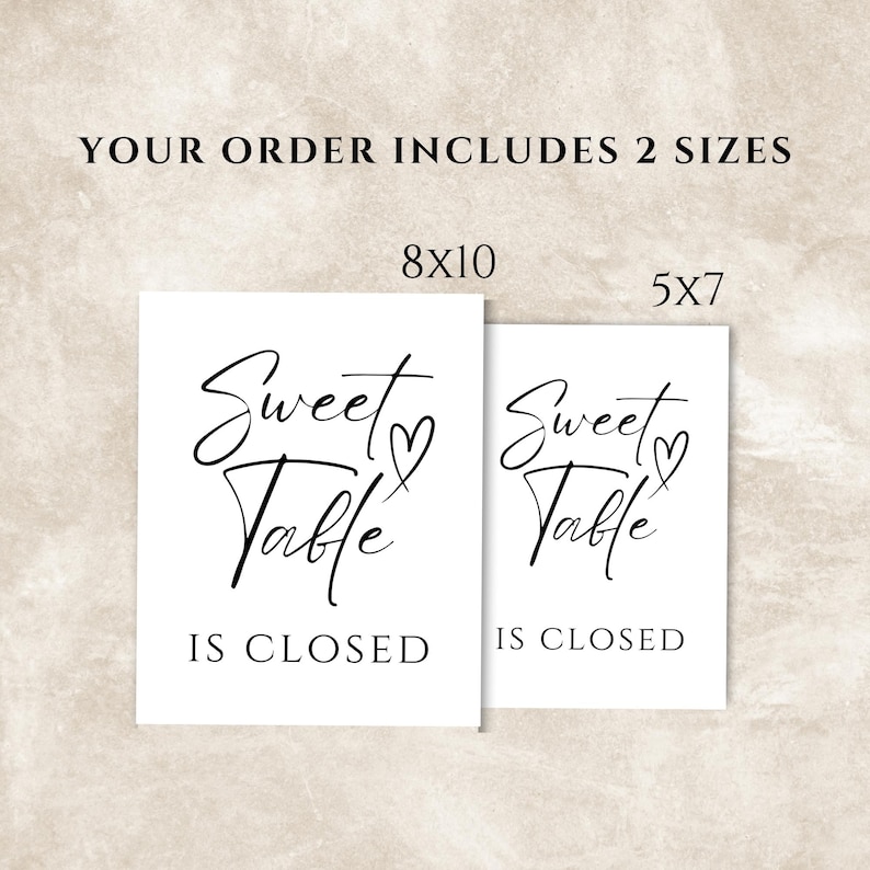 Dessert Table is Closed Sign Printable Wedding Sign Instant Download ...
