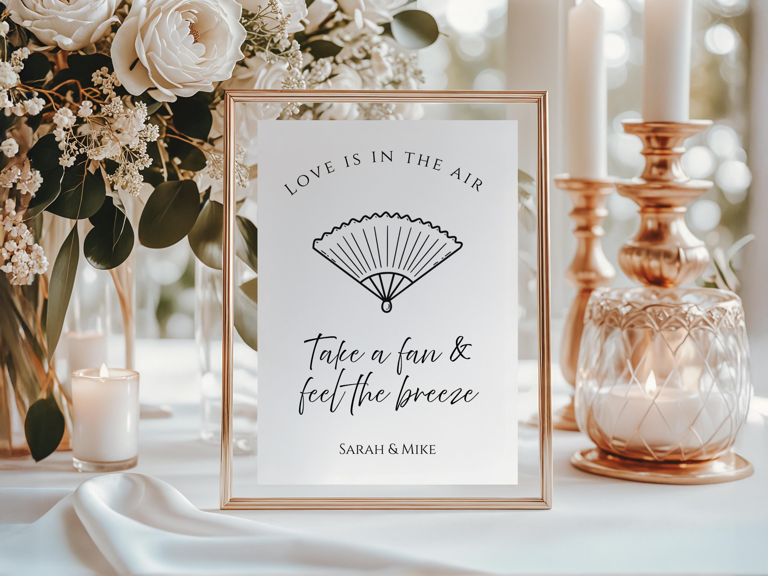 Wedding Fan Signage, Summer Wedding Sign, Outdoor Ceremony Decor ...