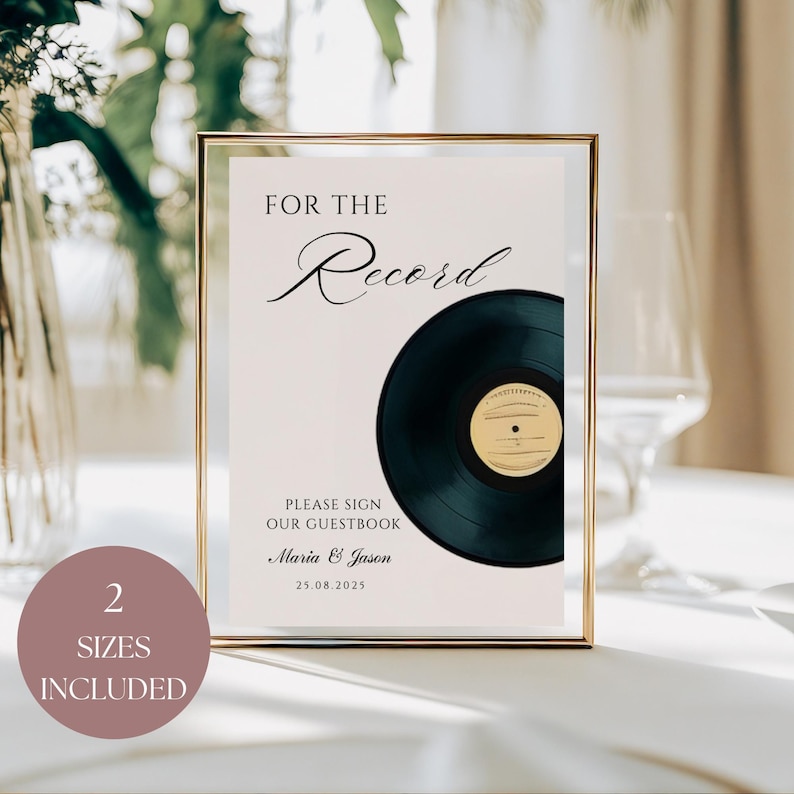 For the Record Please Sign Our Guestbook, Unique Wedding Decor ...