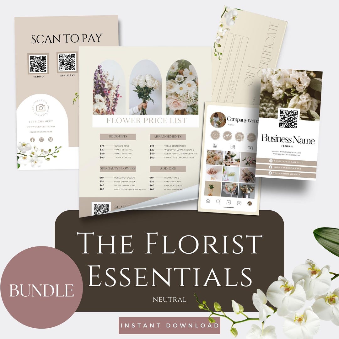 Wedding Flower Price List, Editable Pricing Guide for Florists ...