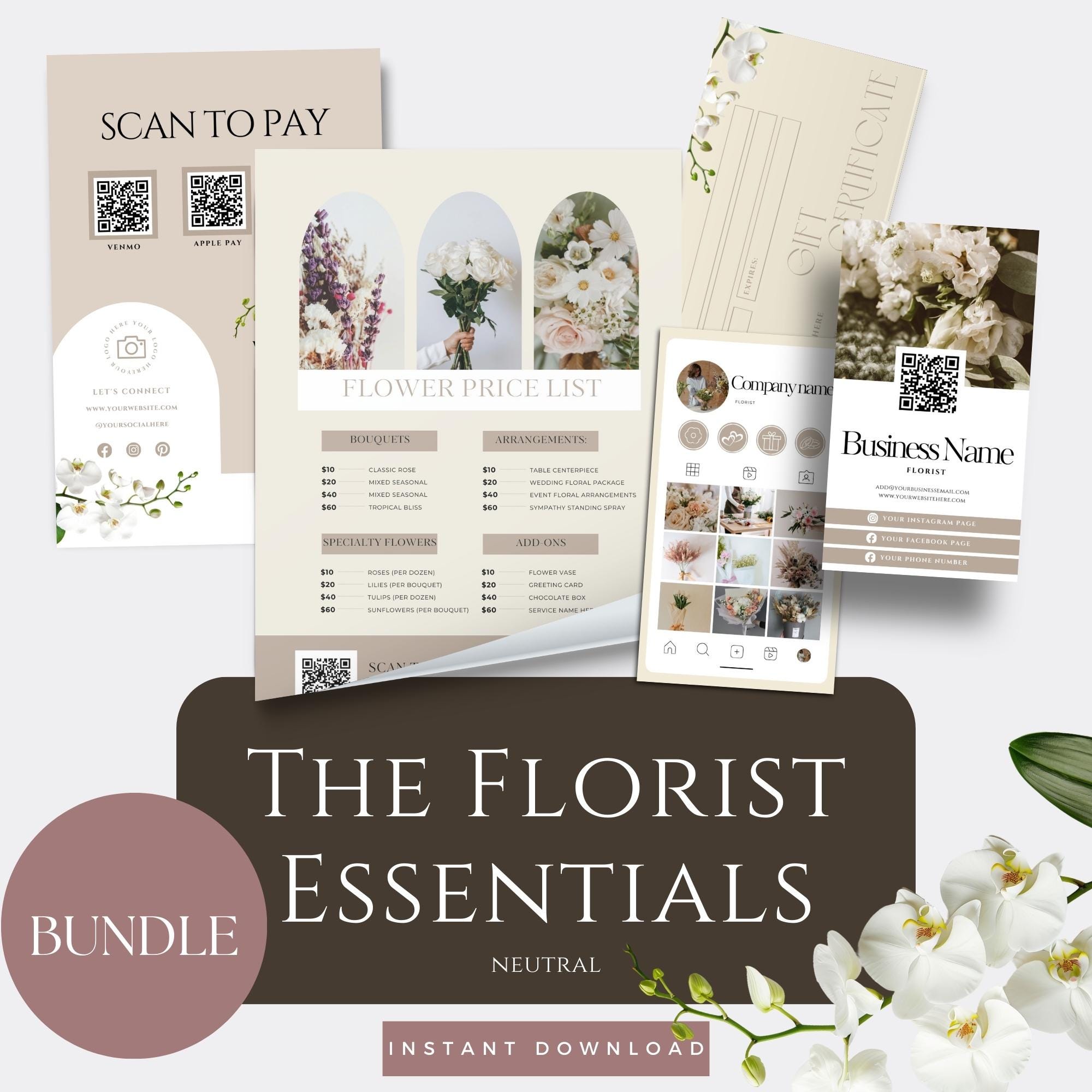 Wedding Flower Price List, Editable Pricing Guide for Florists ...
