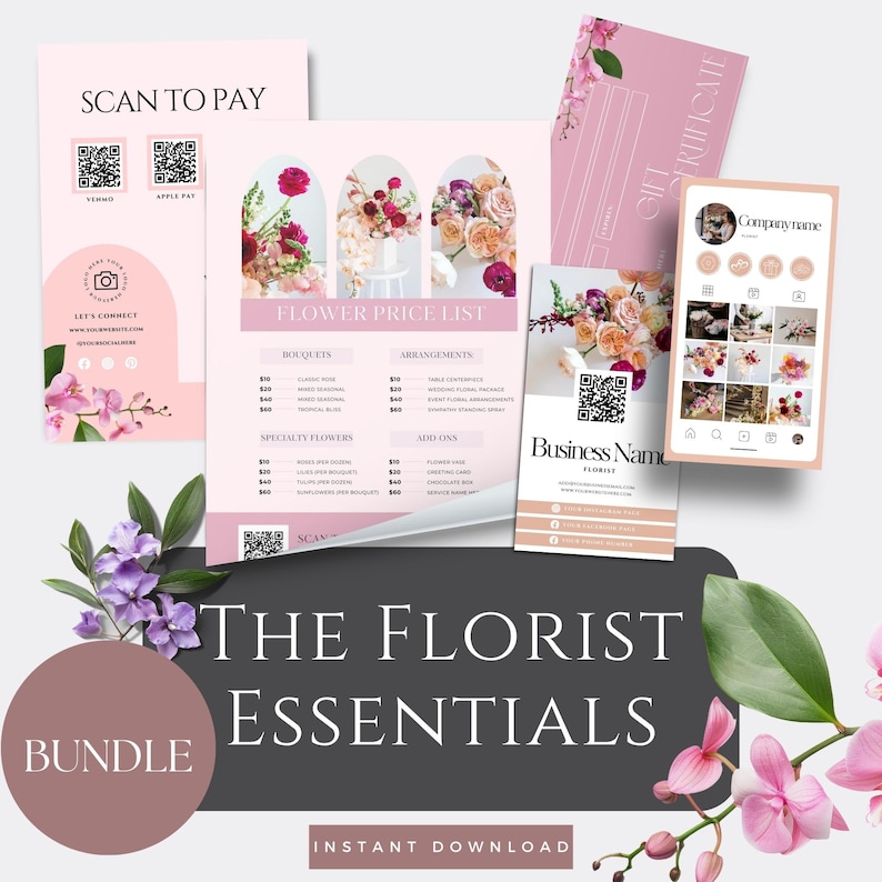 Wedding Florist Price List Template Editable Pricing Guide for Floral ...