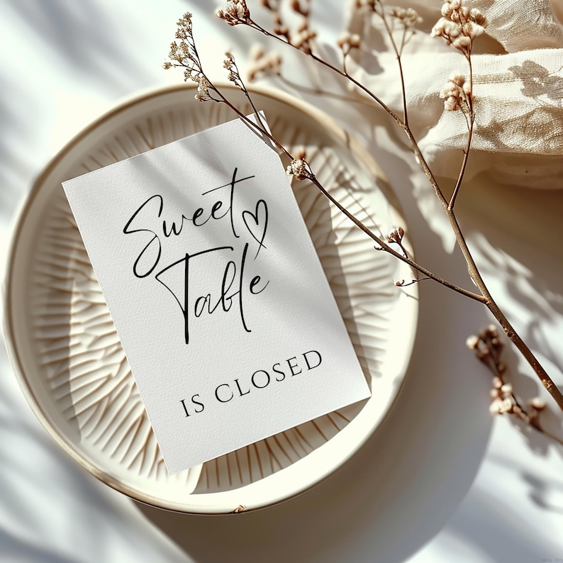 Dessert Table is Closed Sign Printable Wedding Sign Instant Download ...