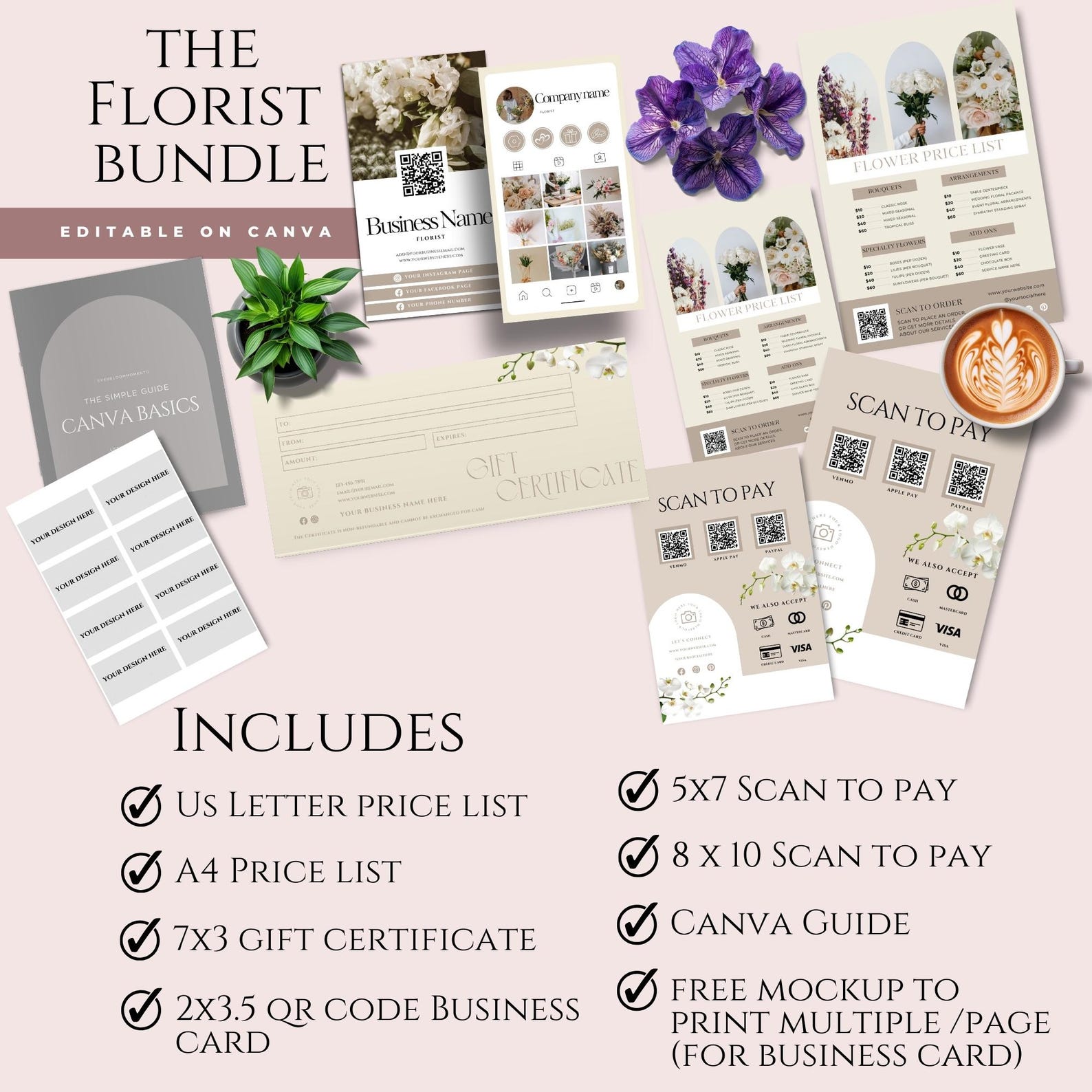 Wedding Flower Price List, Editable Pricing Guide for Florists ...
