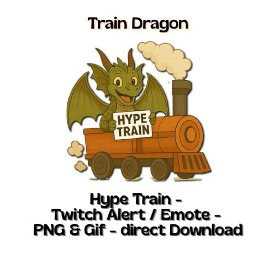 Cute Train Dragon - Hype Train / Twitch Alert / Emote / Static ...