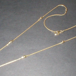 40 Inch 102 Cm 14kt 1/20 Gold Filled 0.8mm Thick Chain With 4mm Beads ...