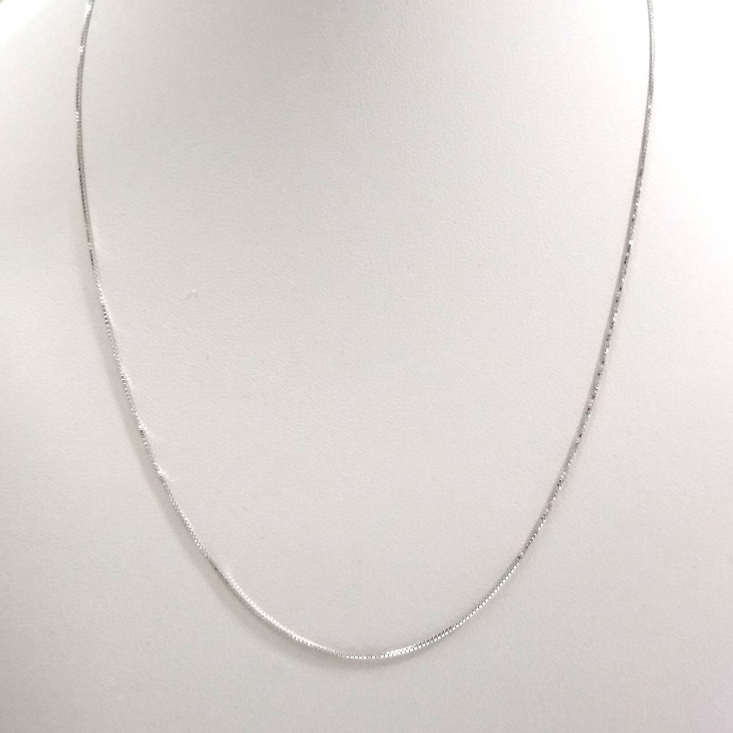 RHODIUM Plated 925 Sterling Silver Italian Fine 0.8mm BOX Chain ...
