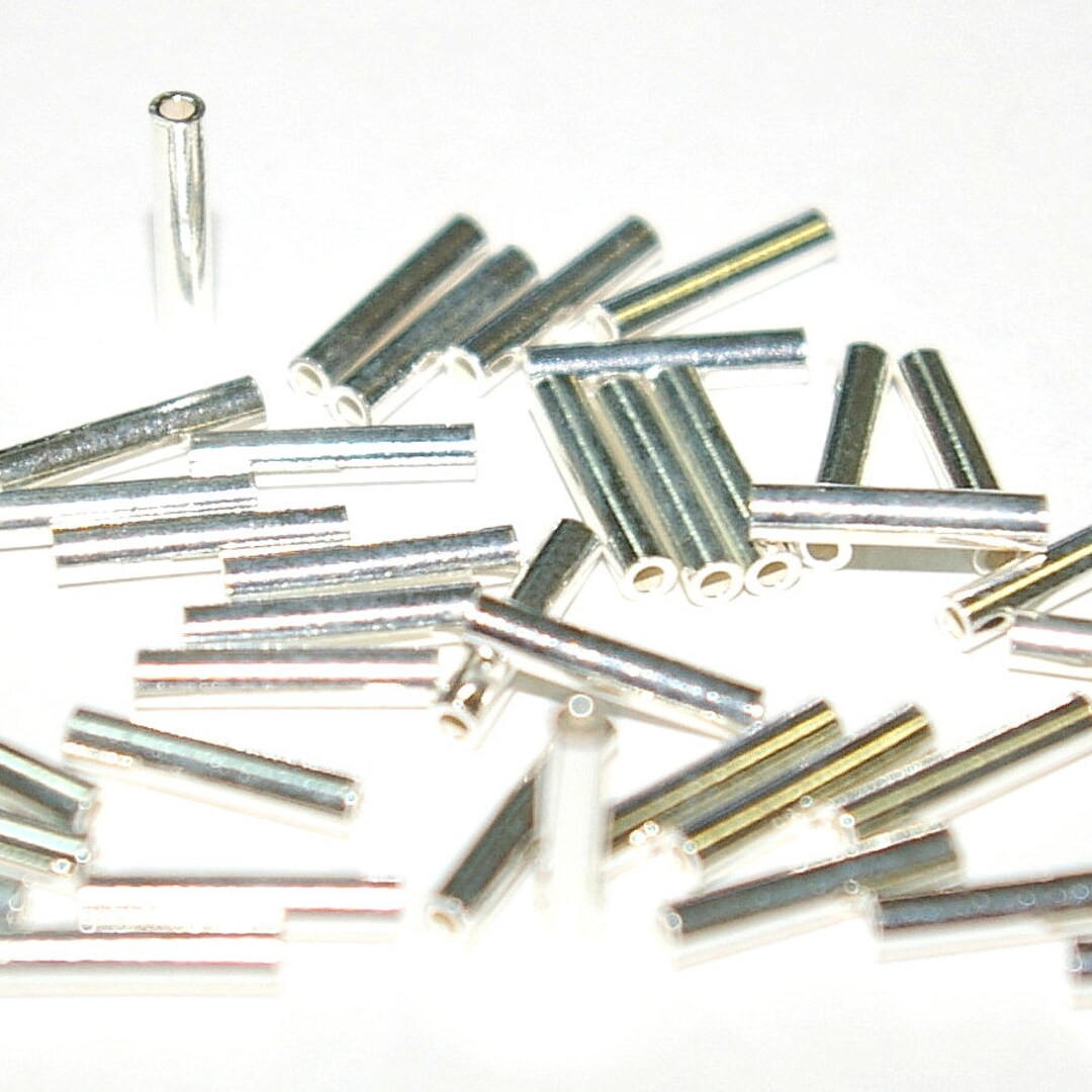 2x10mm Seamless Smooth Spacer TUBE Beads 925 Sterling Silver WHOLESALE ...