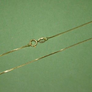 Gold Plated 925 Sterling Silver Vermeil Italian Fine Box Chain Necklace ...