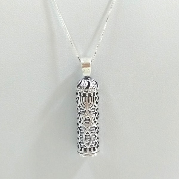 925 Sterling Silver Messianic Necklace With Star of David Menorah - Etsy