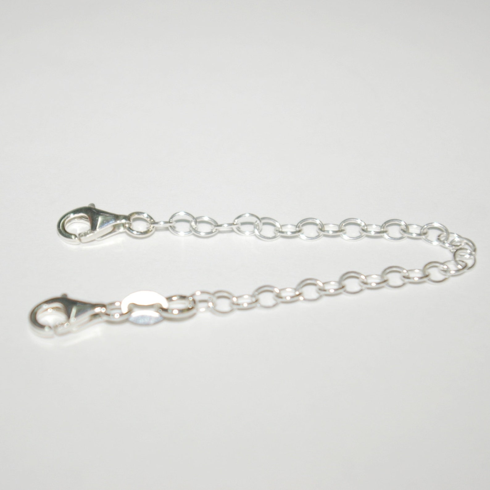 Sterling Silver 925 5 Inch Safety CHAIN EXTENDER With Two | Etsy
