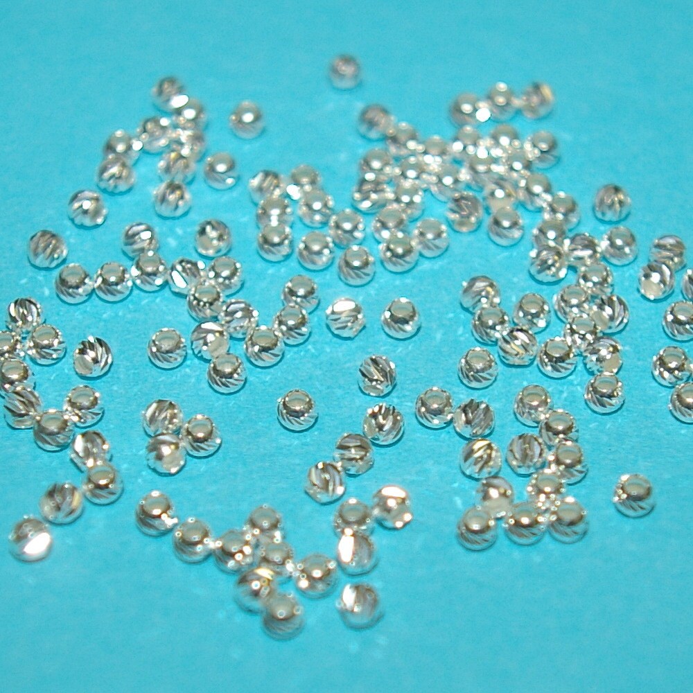 2.5mm Sterling Silver 925 LASER CUT Diamond Cut Textured Round | Etsy