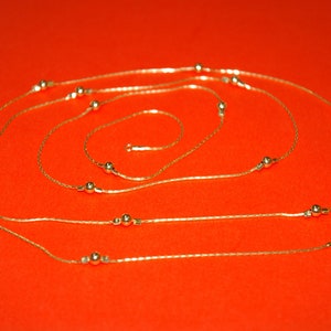 40 Inch 102 Cm 14kt 1/20 Gold Filled 0.8mm Thick Chain With 4mm Beads ...