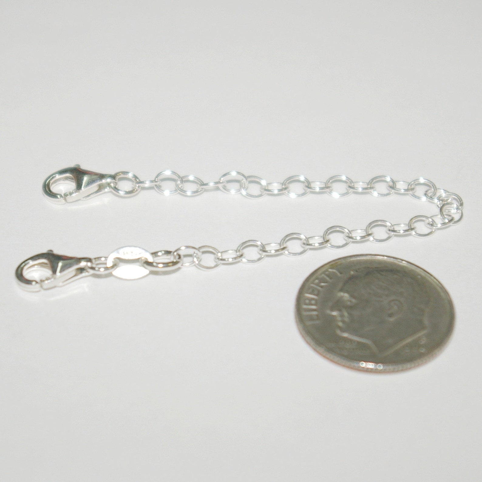 Sterling Silver 925 5 Inch Safety CHAIN EXTENDER With Two | Etsy