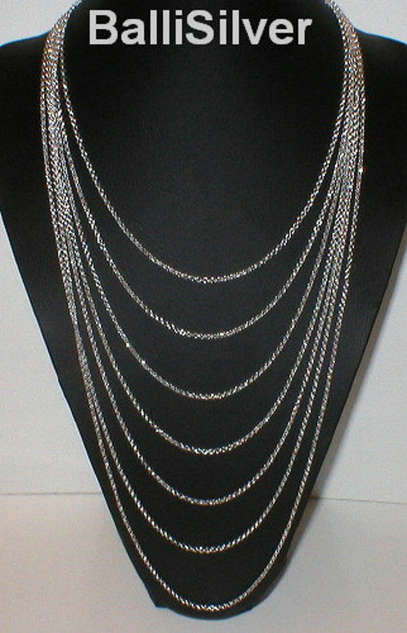 Layered Multi Strand NECKLACE 925 Sterling Silver 7 STRANDS - Etsy