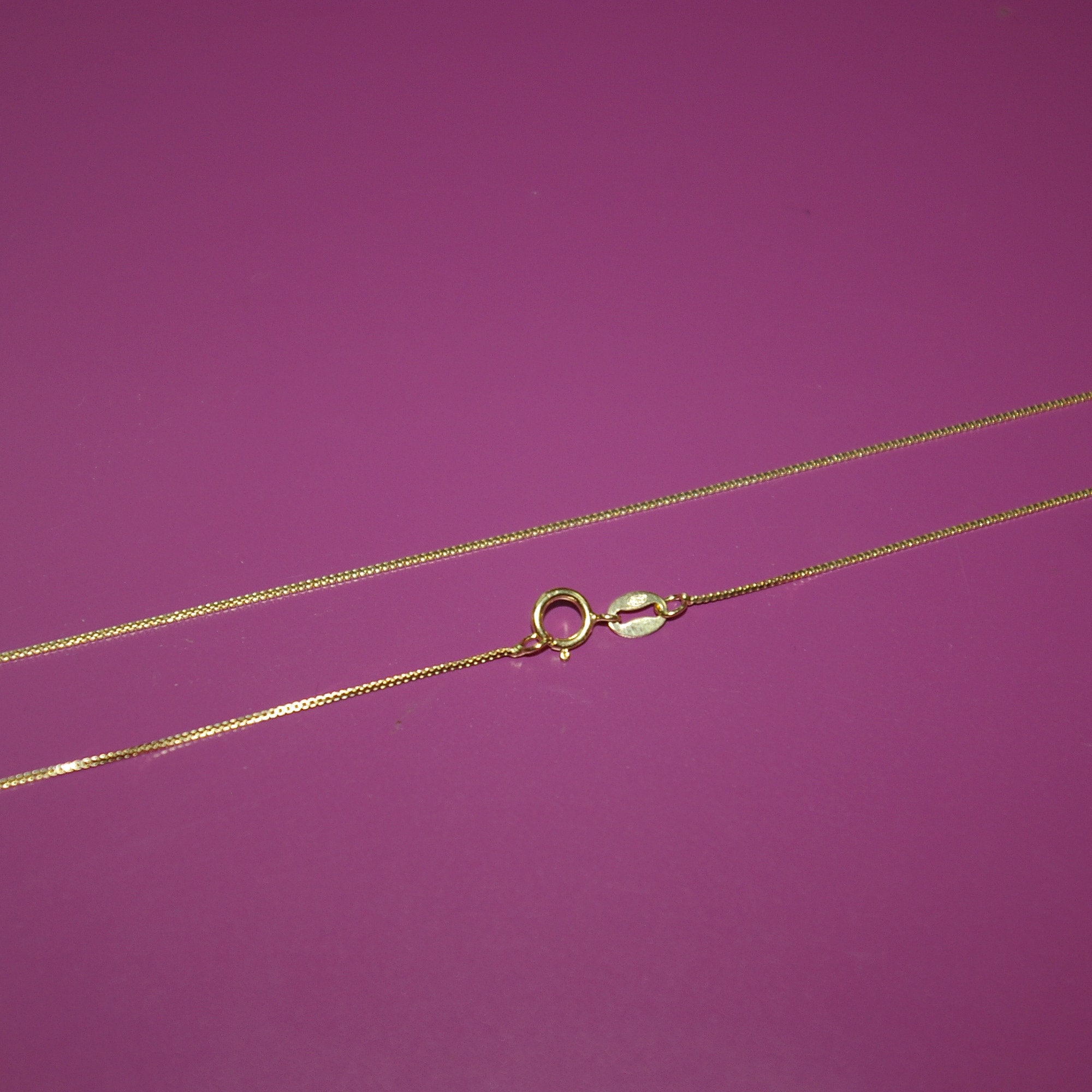 Gold Plated 925 Sterling Silver Vermeil Italian Fine Box Chain | Etsy