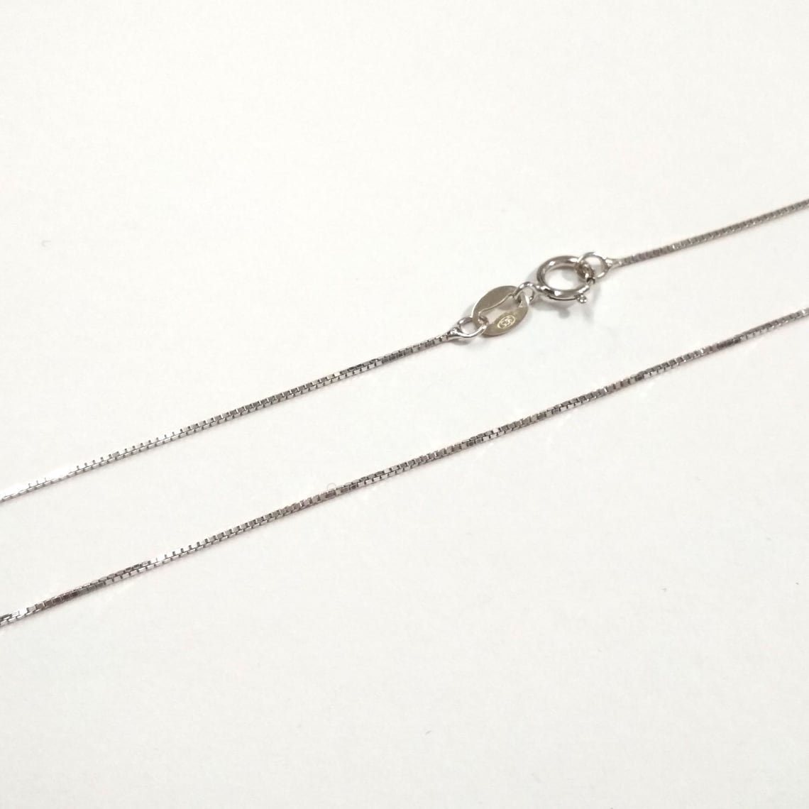 RHODIUM Plated 925 Sterling Silver Italian Fine 0.8mm BOX Chain ...