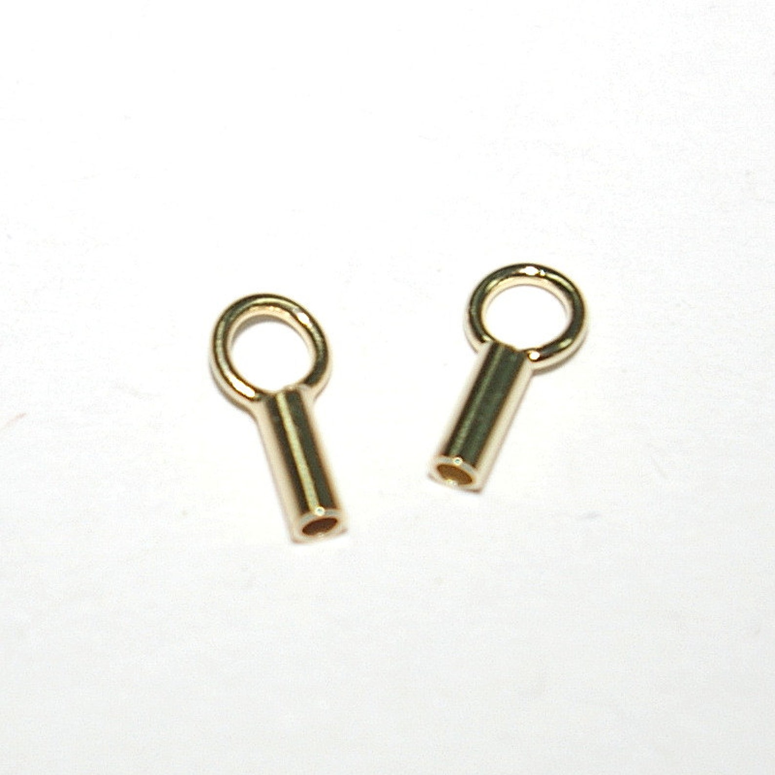 WHOLESALE LOTS 1.5mm Hole Gold Plated Over Sterling Silver 925 Crimp ...