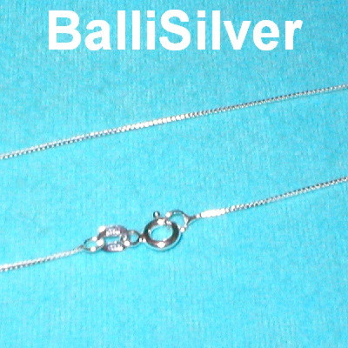 Sterling Silver 925 Fine BOX Chain With 6mm Light BLUE OPAL - Etsy