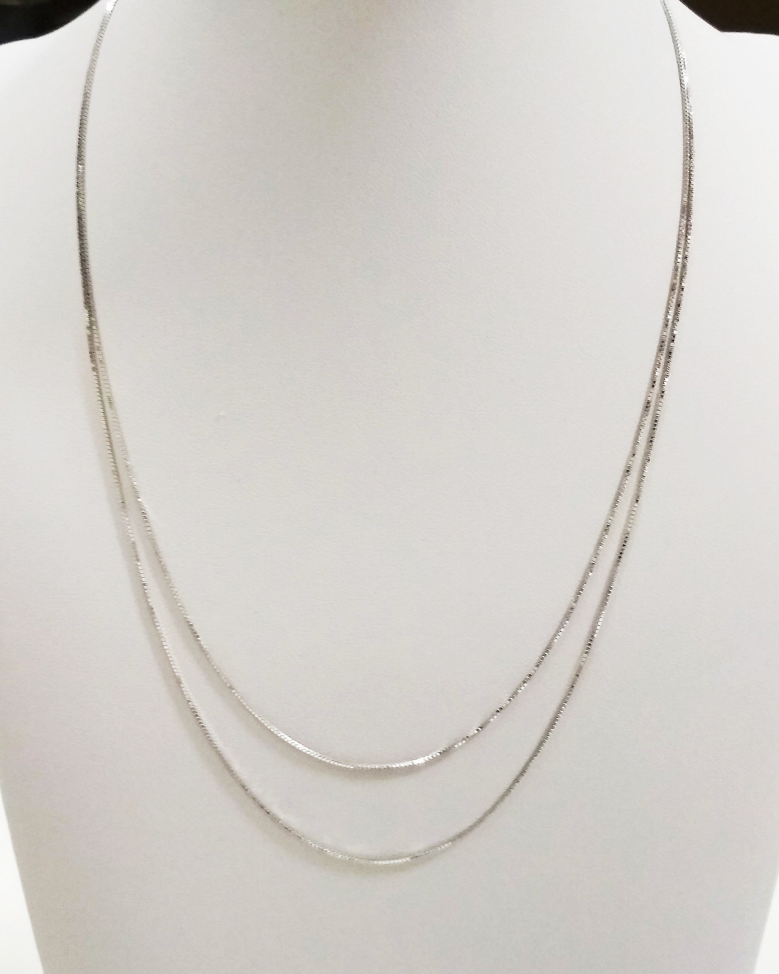 RHODIUM Plated 925 Sterling Silver Italian Fine 0.8mm BOX Chain ...
