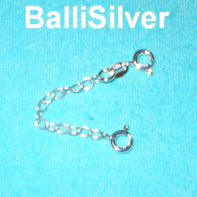 Sterling Silver 925 2 Inch Safety CHAIN EXTENDER With 2 Spring | Etsy