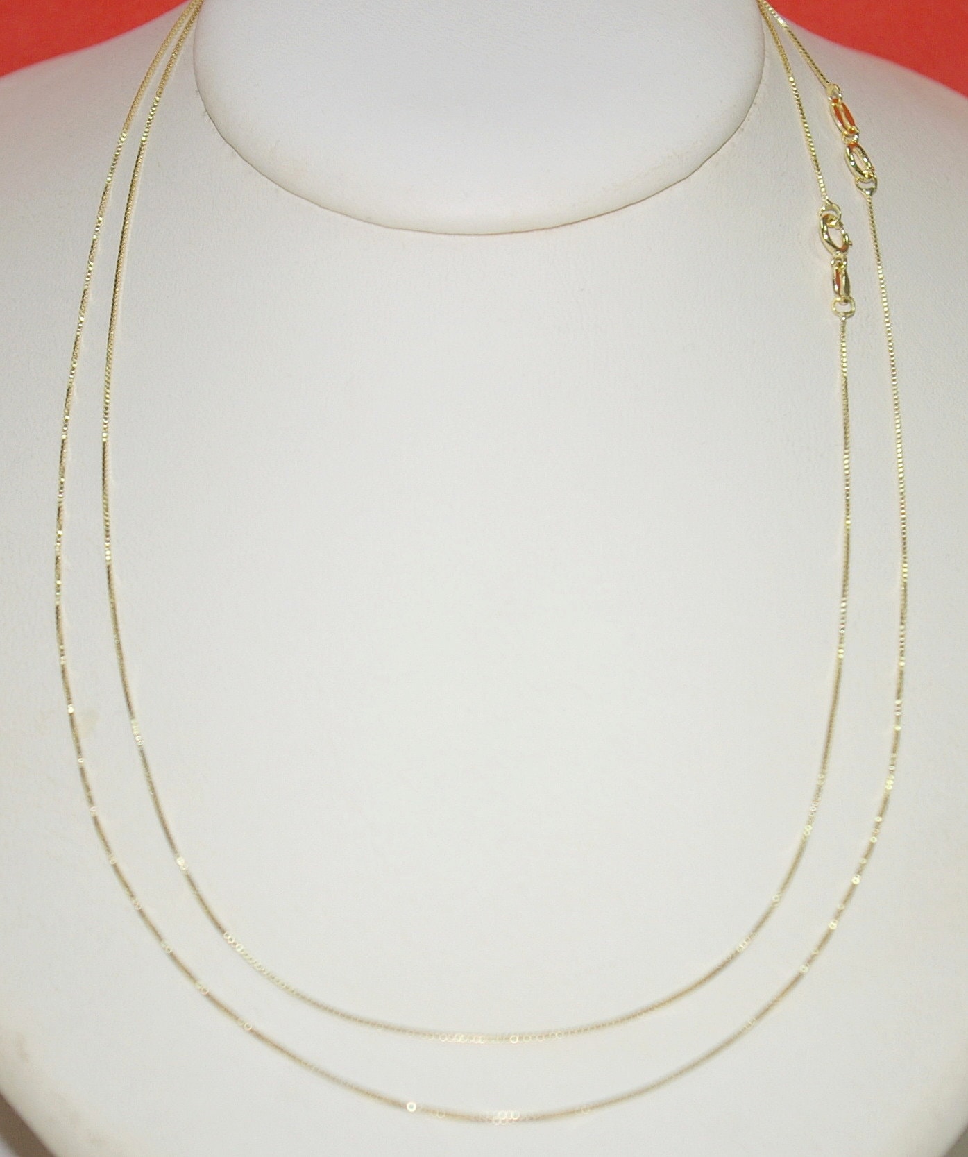 Gold Plated 925 Sterling Silver Vermeil Italian Fine Box Chain | Etsy