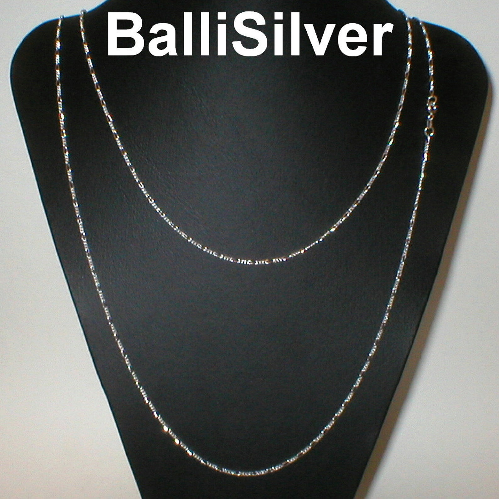 Diamond Cut 2mm FIGARO Chain NECKLACE, Belly Chain, Long Necklace 925 ...