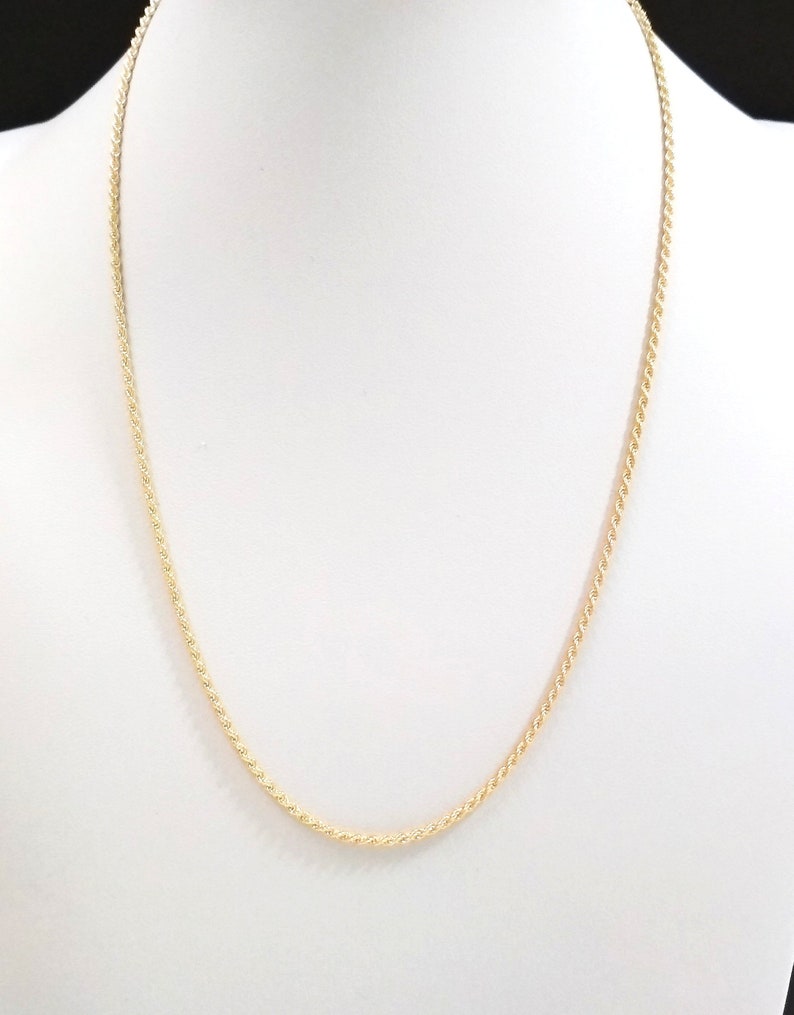 Real 14kt Gold Filled 1.5mm ROPE Chain NECKLACE, Long Necklace BELLY ...