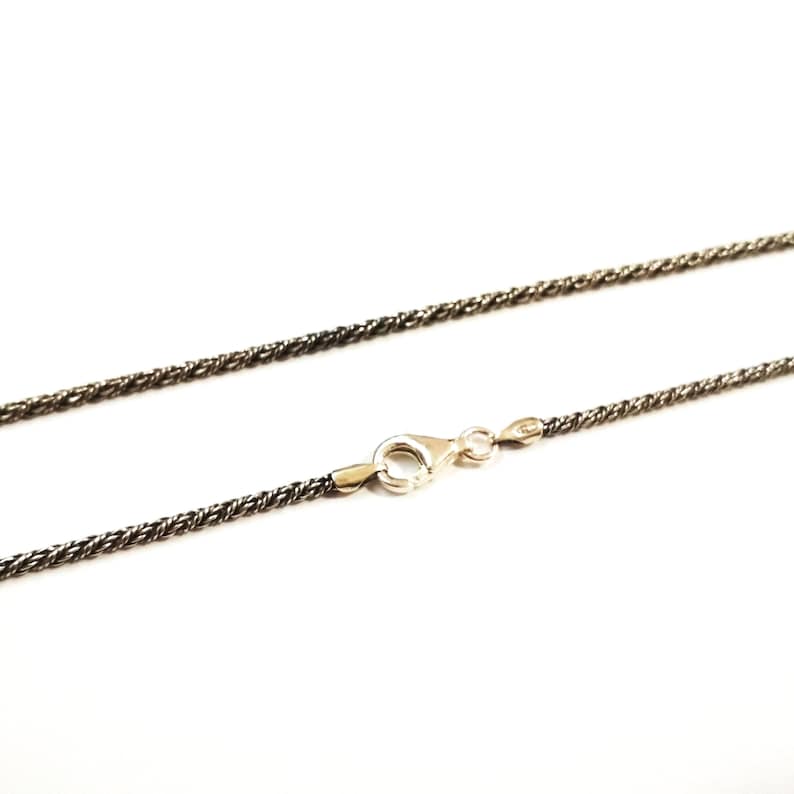 Real 925 Sterling Silver ANTIQUE Finished Blackened Twisted 2mm ...