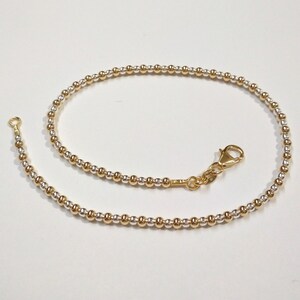 Two Tone BRACELET / ANKLET 14kt Gold Filled and 925 Sterling Silver ...