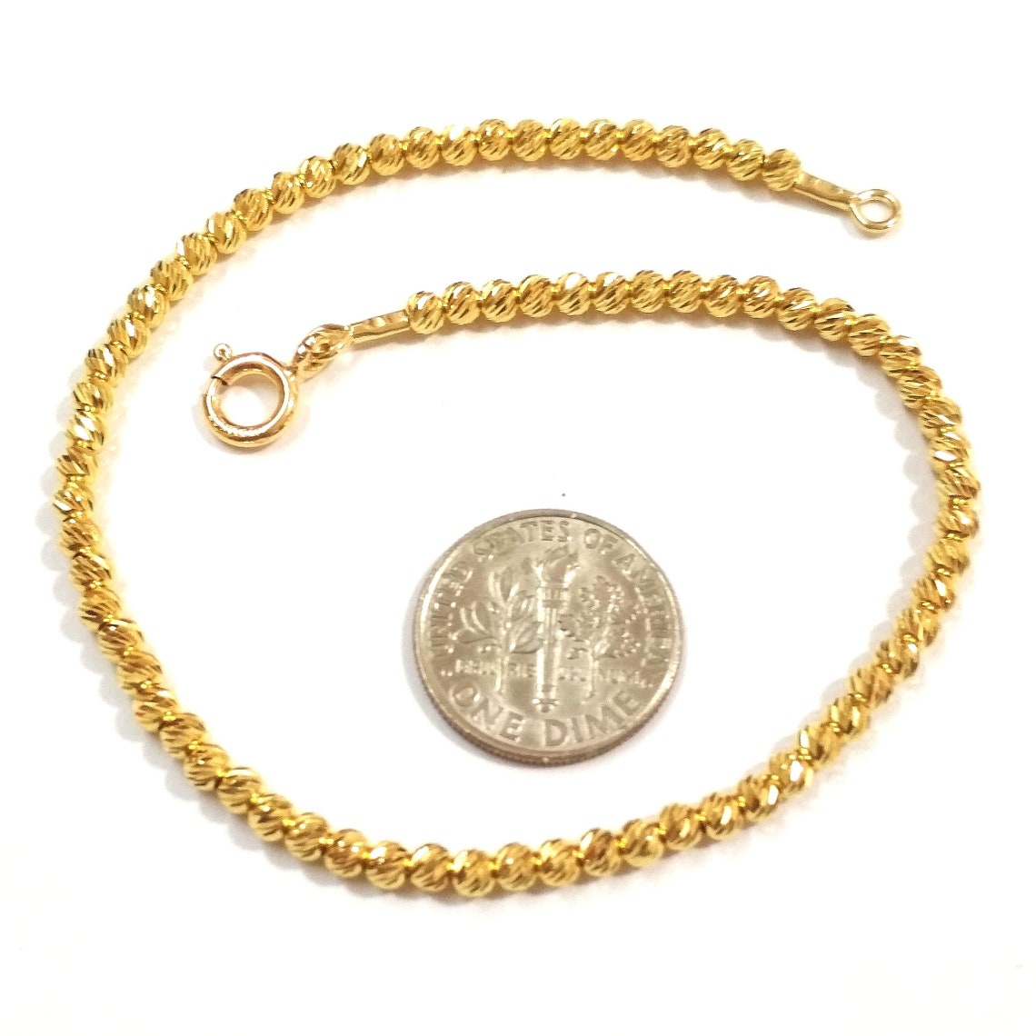 Gold Plated Over Sterling Silver 925 Vermeil 3mm LASER CUT Diamond Cut ...