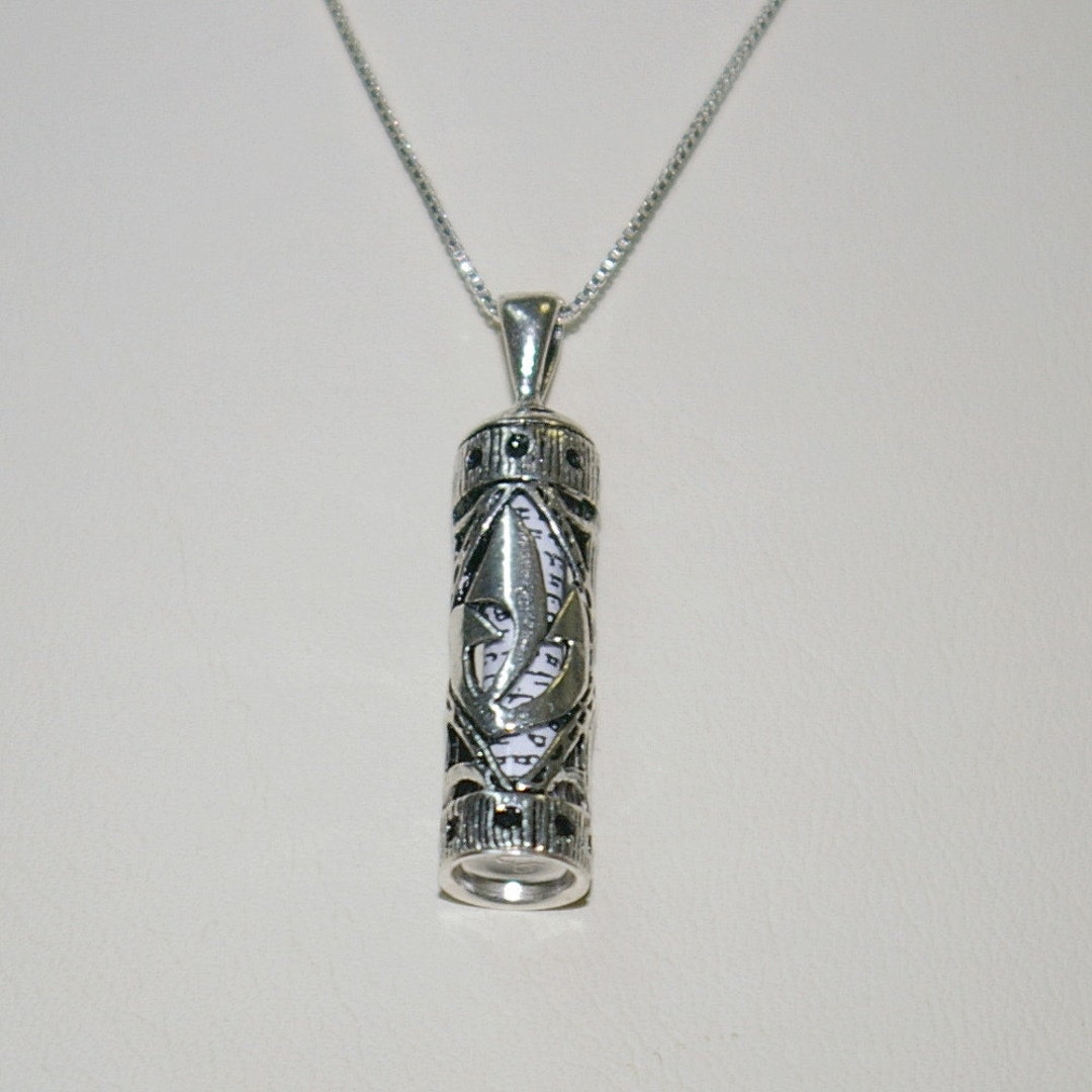 3 Pieces Sterling Silver 925 Cut Out Jewish Shin Shaddai Symbol MEZUZAH ...