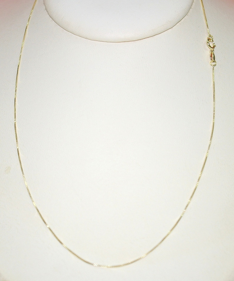 Gold Plated 925 Sterling Silver Vermeil Italian Fine Box Chain Necklace ...
