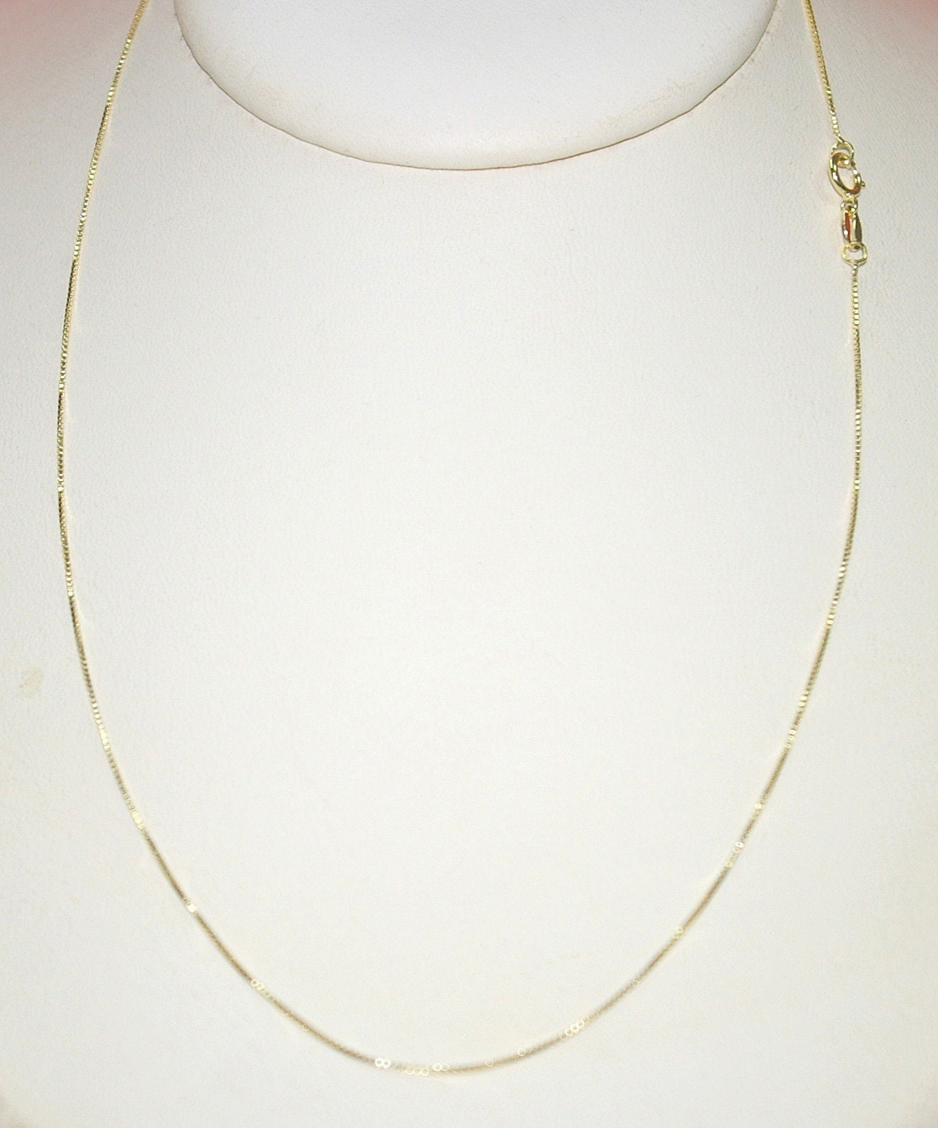 Gold Plated 925 Sterling Silver Vermeil Italian Fine Box Chain | Etsy