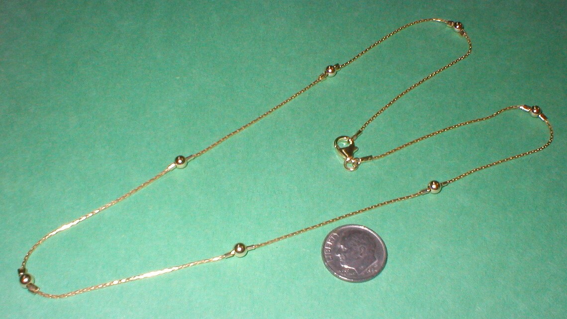 40 inch 102 cm 14kt 1/20 Gold Filled 0.8mm Thick Chain with | Etsy