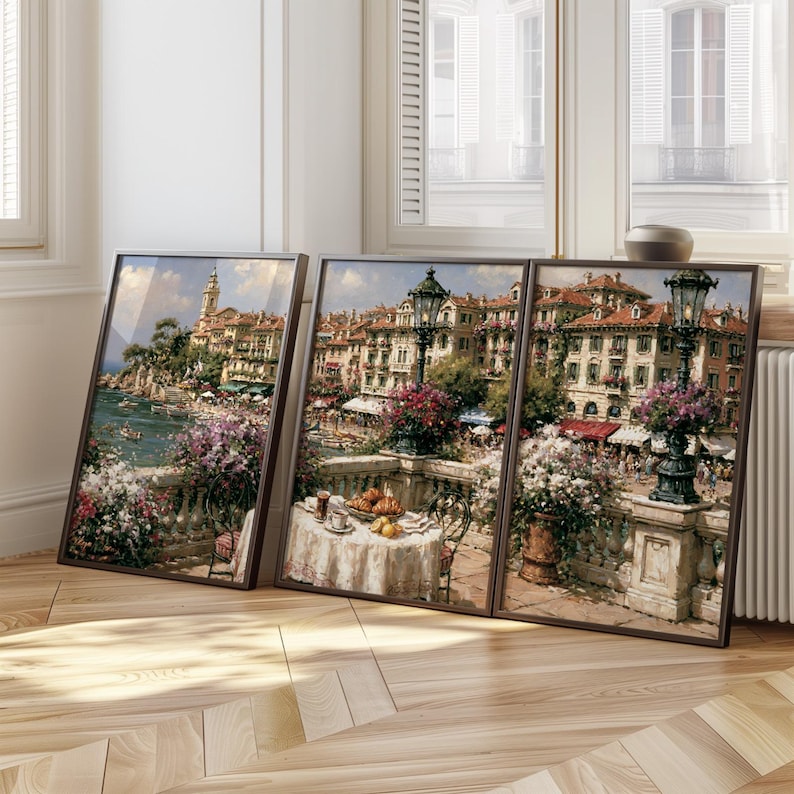 Italian Riviera Terrace Gallery Wall Set, Coastal Villa Prints ...