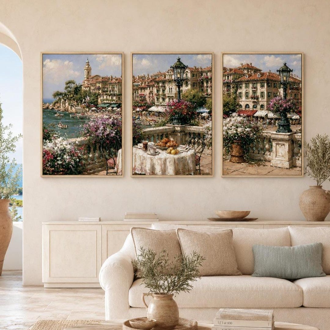 Italian Riviera Terrace Gallery Wall Set, Coastal Villa Prints ...