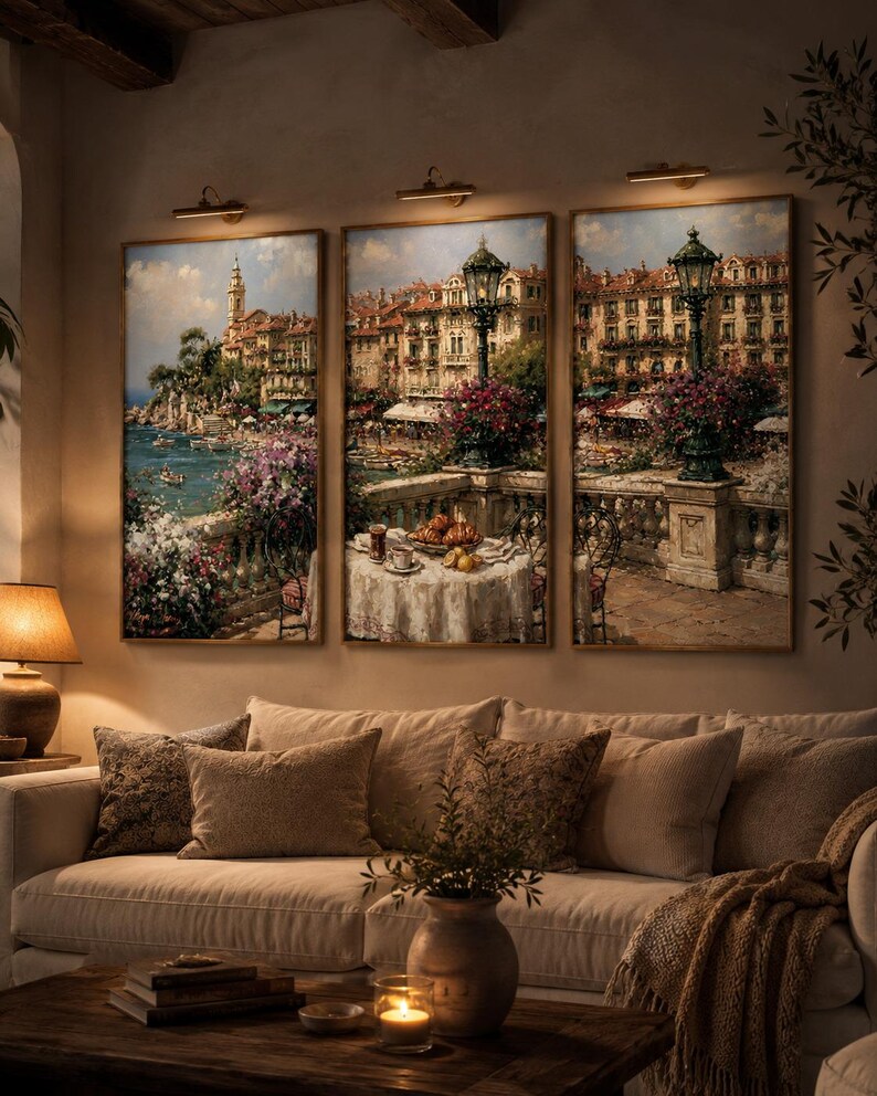 Italian Riviera Terrace Gallery Wall Set, Coastal Villa Prints ...