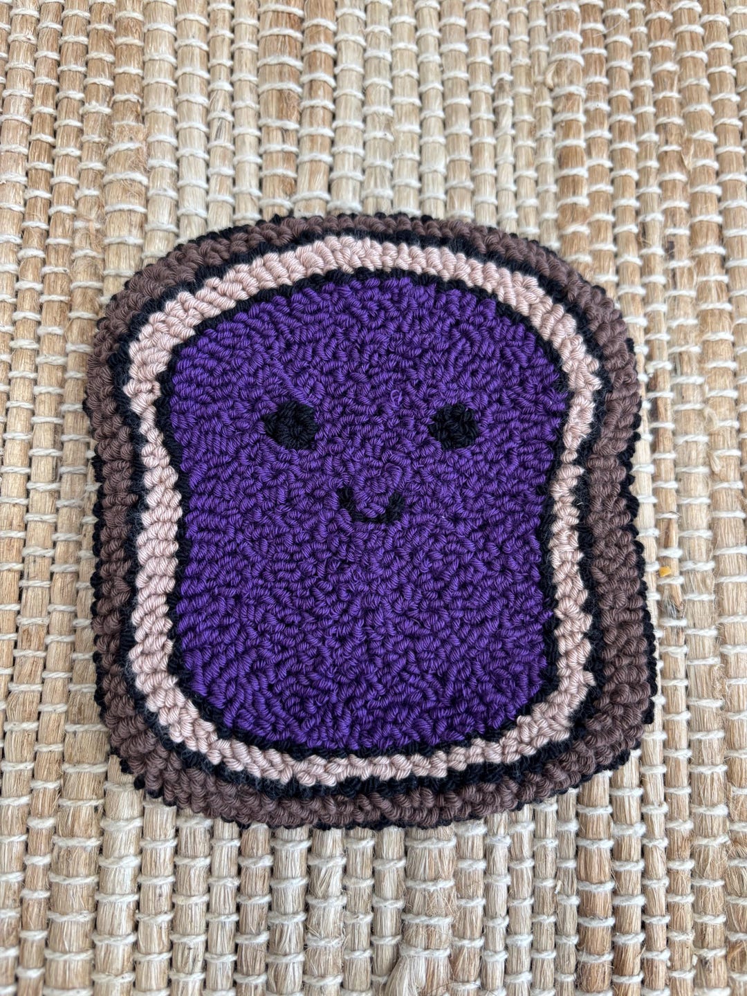 Handmade Punch Needle Mug Rug-peanut Butter and Jelly Sandwich - Etsy
