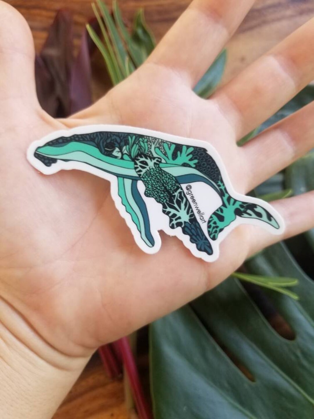 Humpback Whale Sticker - Coral Pattern - Ocean Whale Sticker for Cars ...