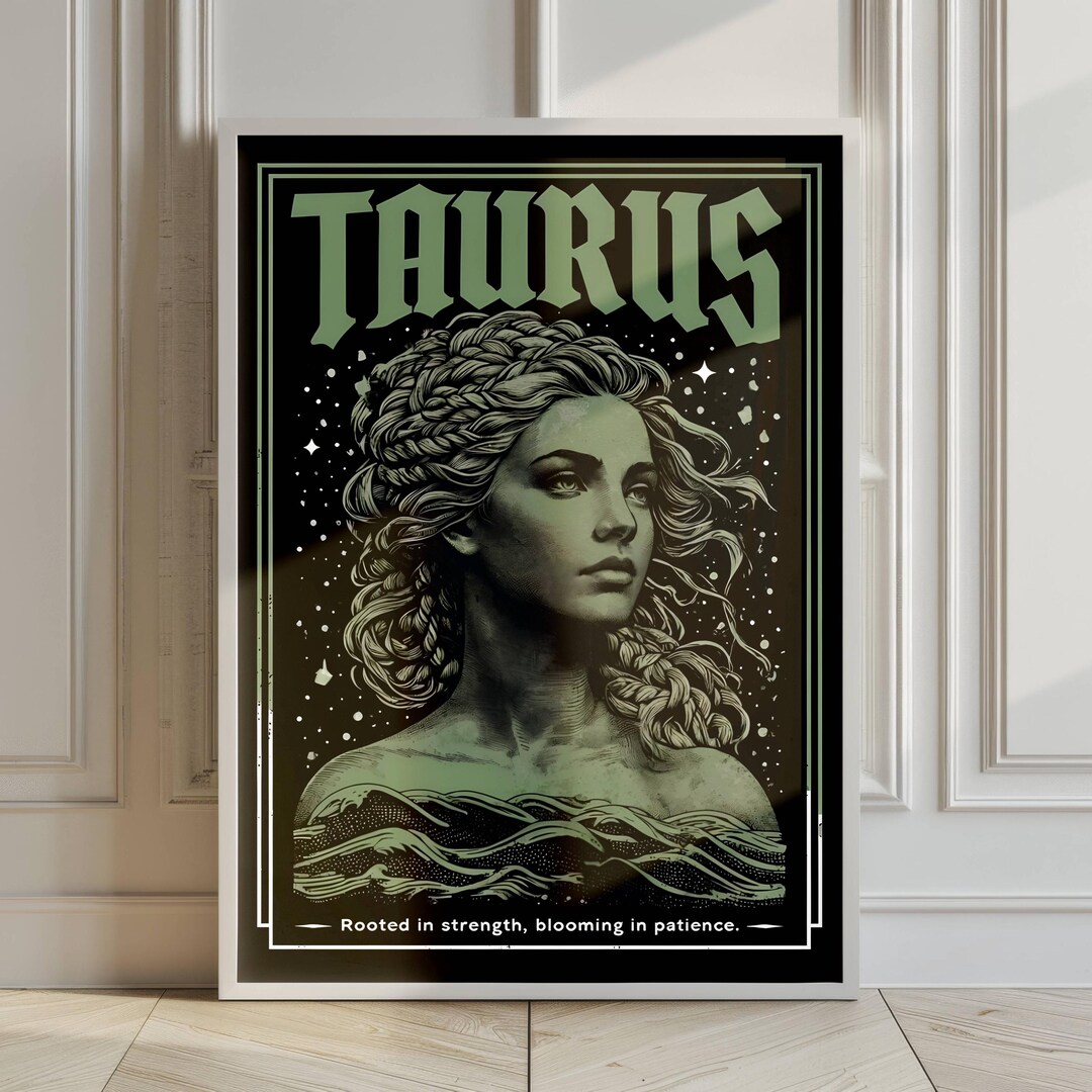 Taurus Sign Inspirational Quote Poster Gift for Her, Zodiac Gift ...