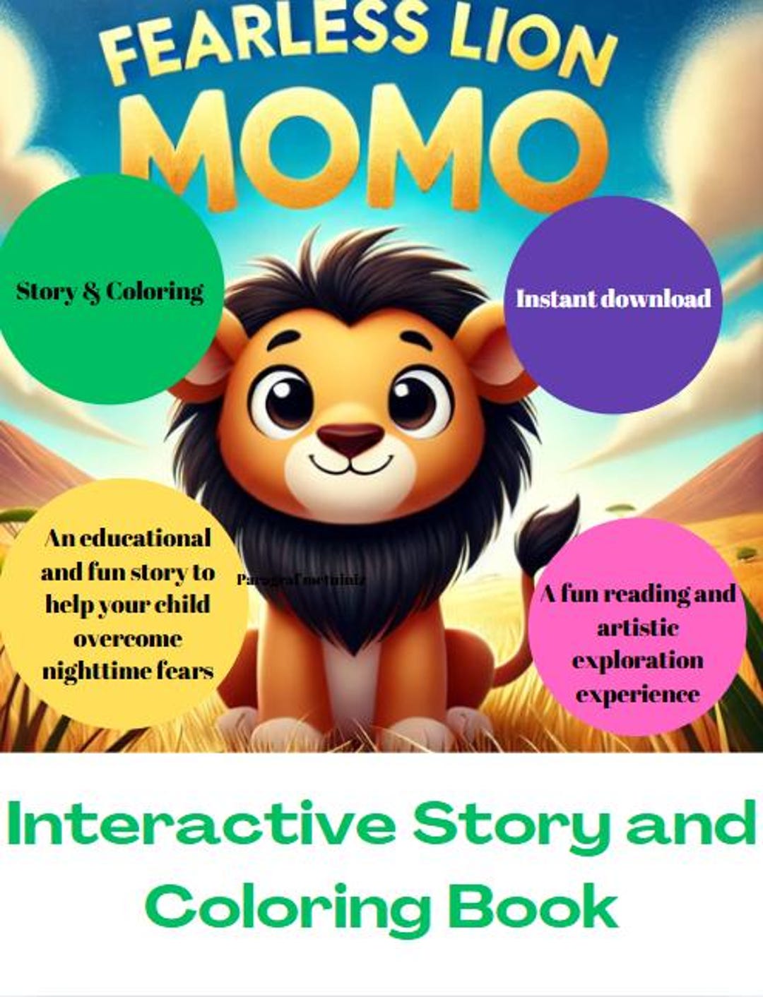 Printable Kids Story, Coloring Book, Digital Download, Interactive ...