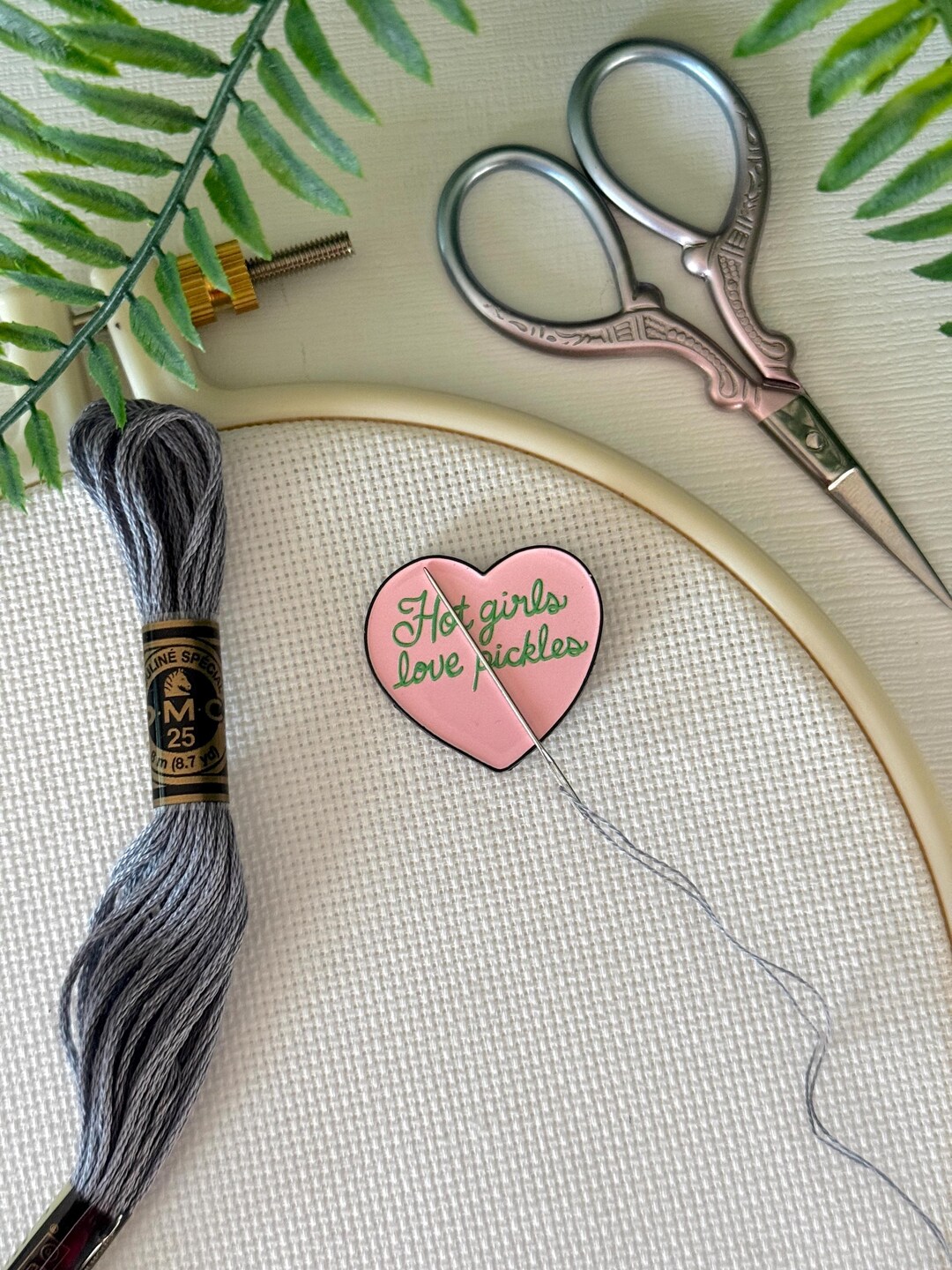 Hot Girls Love Pickles Needle Minder | Needle Keep | Needlepoint ...
