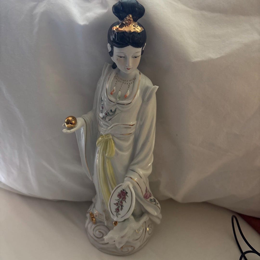 Vintage Guan Yin Porcelain Statue - Etsy