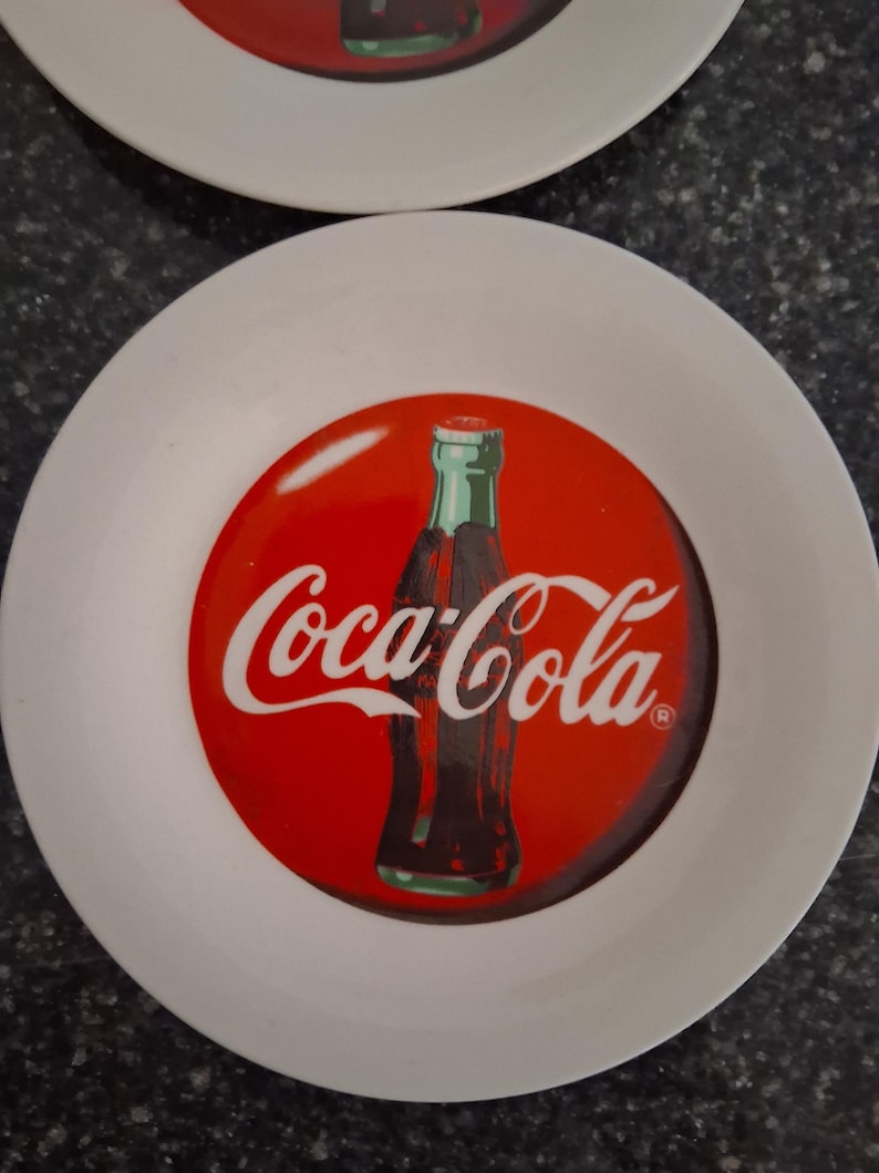 Vintage Coca-cola Plates & Glasses Set | 1996 Gibson Diner Decor - Etsy