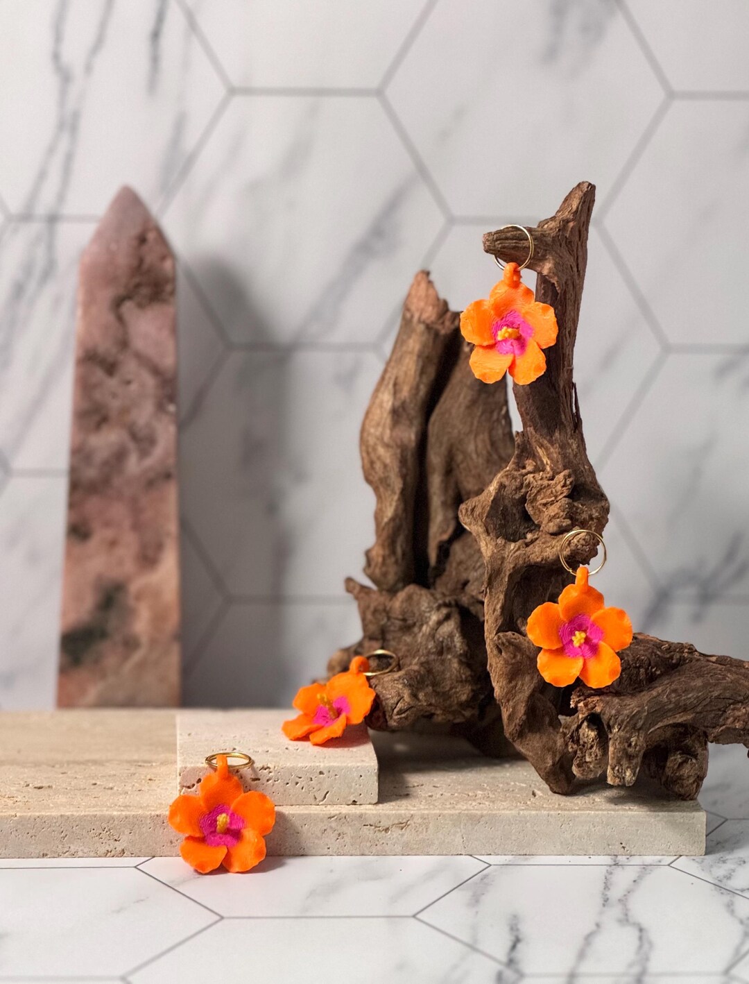 Set of 4 Hibiscus Charms for Locs, Braids, Twists - Add a Touch of ...