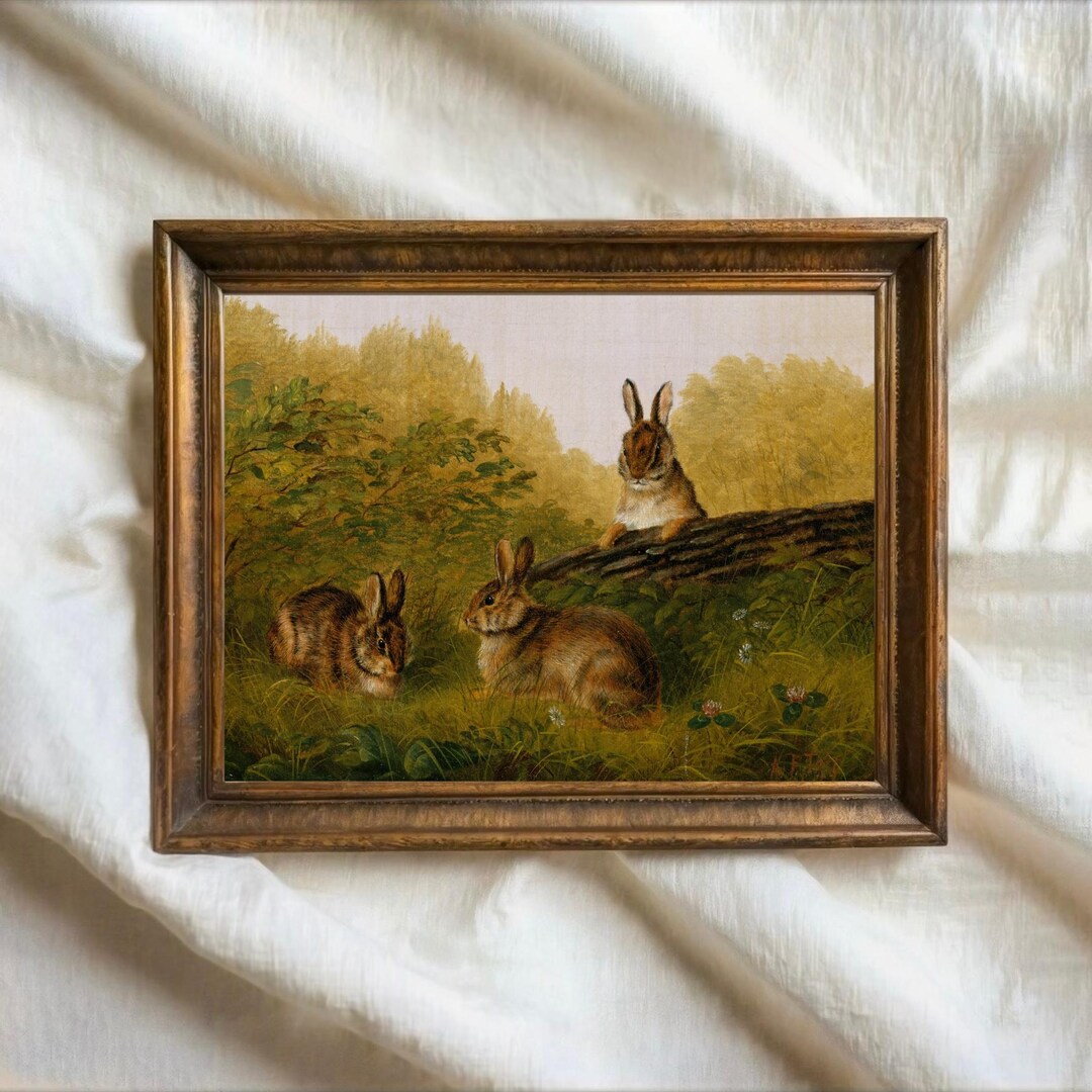 Vintage Bunny Print: Cottagecore Rabbit Wall Art (digital Download) - Etsy