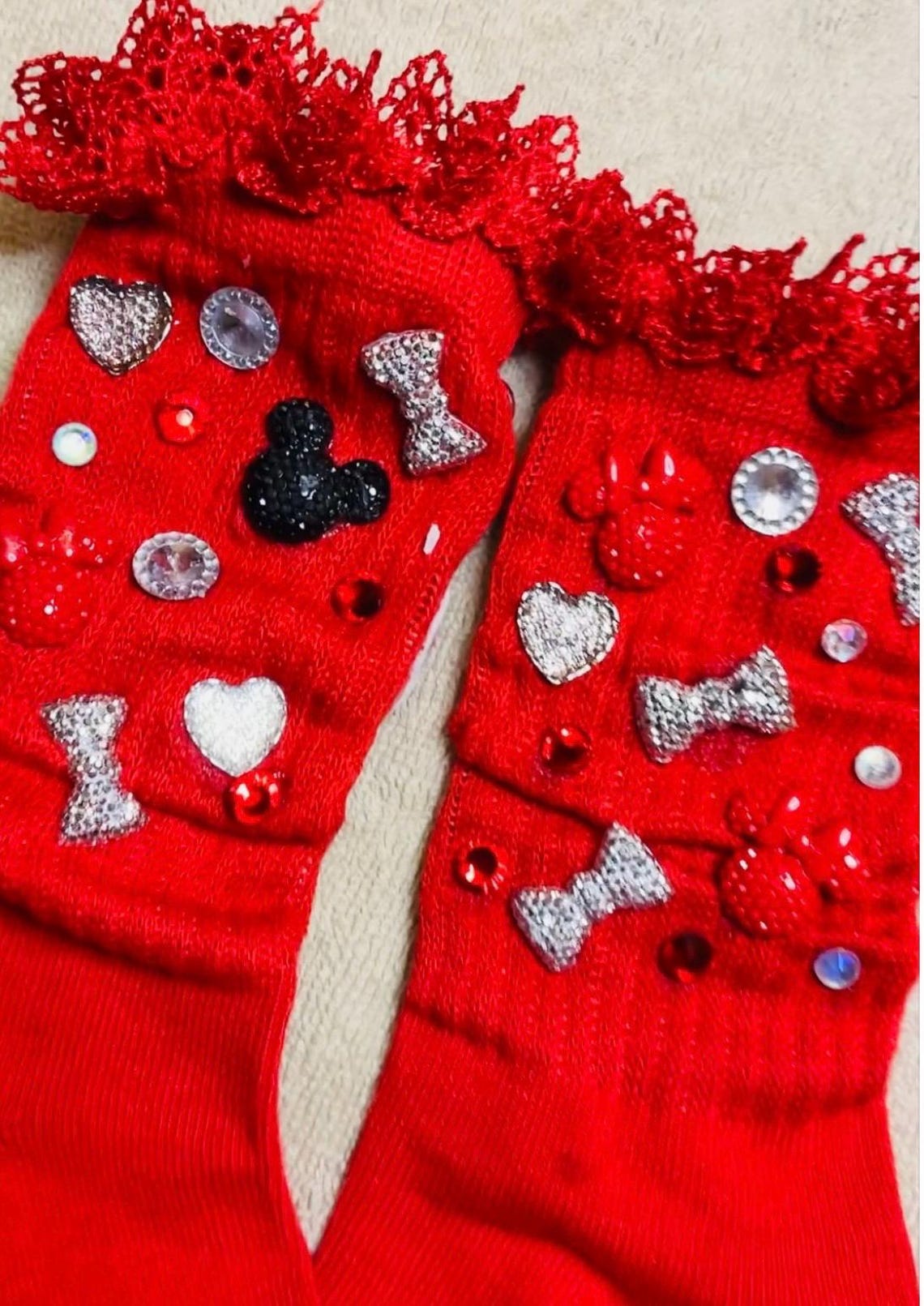 Custom Kids Ruffle Minnie Mouse Charm Junk/slouch Sock - Etsy