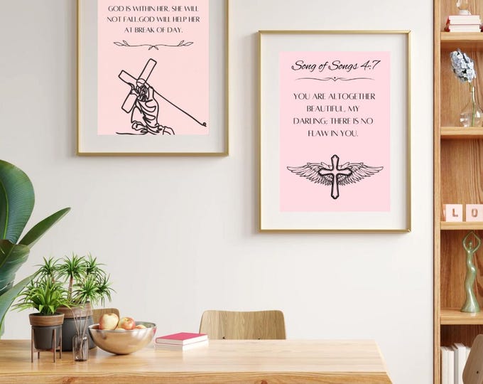 Christian Printed Poster Decor 'goodness of God' Poster Pink and Orange ...