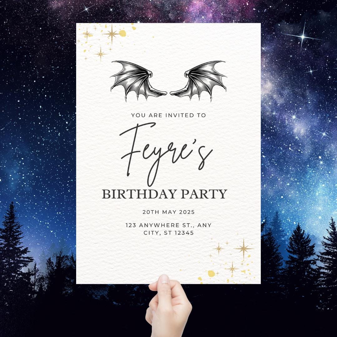 ACOTAR / Fantasy Inspired Birthday Party Invitation - Etsy